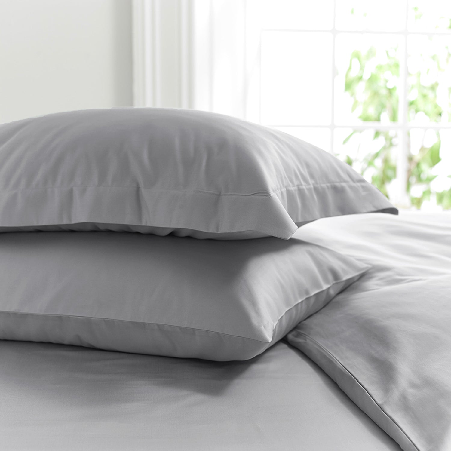 The Lyndon Company Mayfair Grey Cotton Sateen 800TC Oxford Pillowcase ...