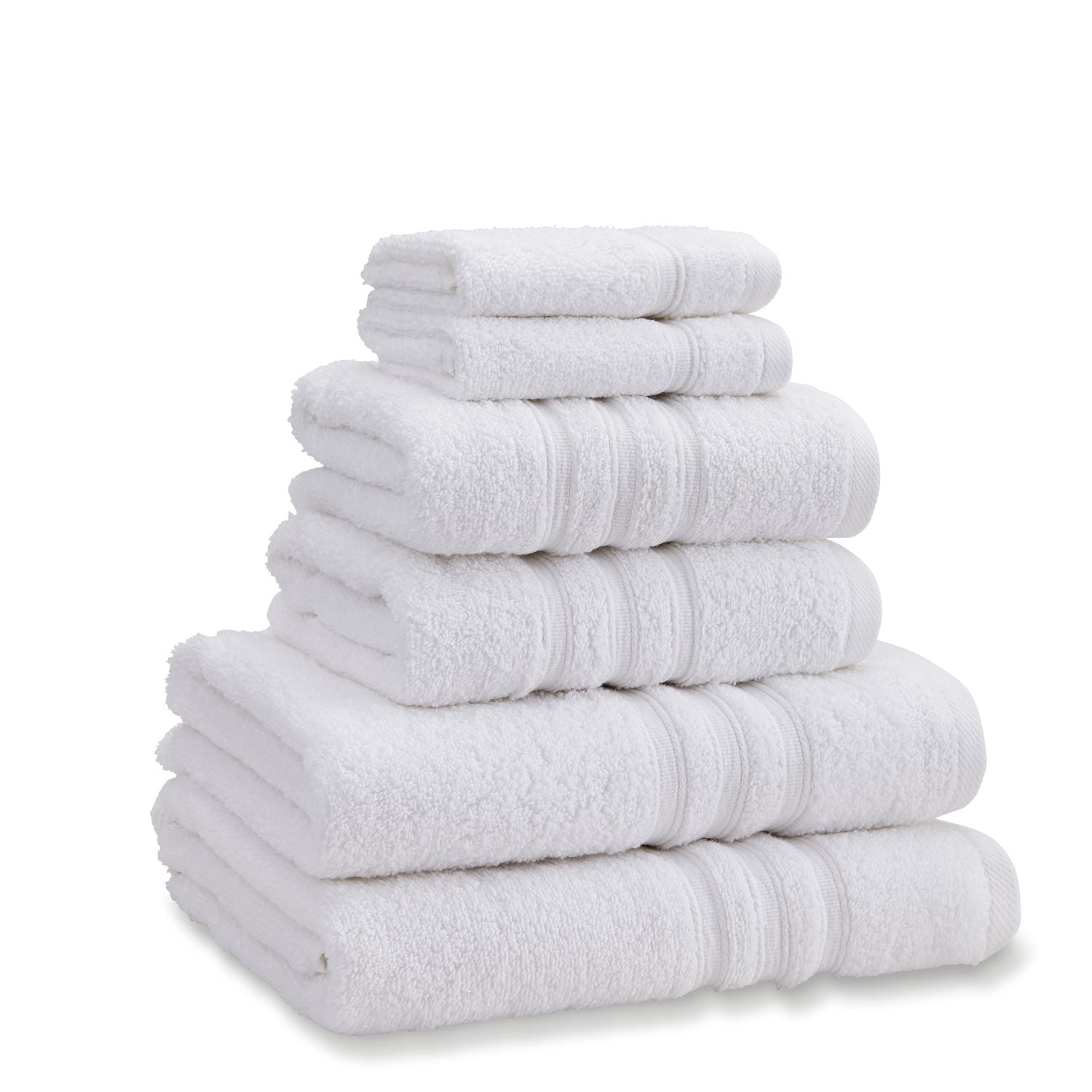Catherine Lansfield Zero Twist White Cotton 6 Piece Towel Bale Set ...