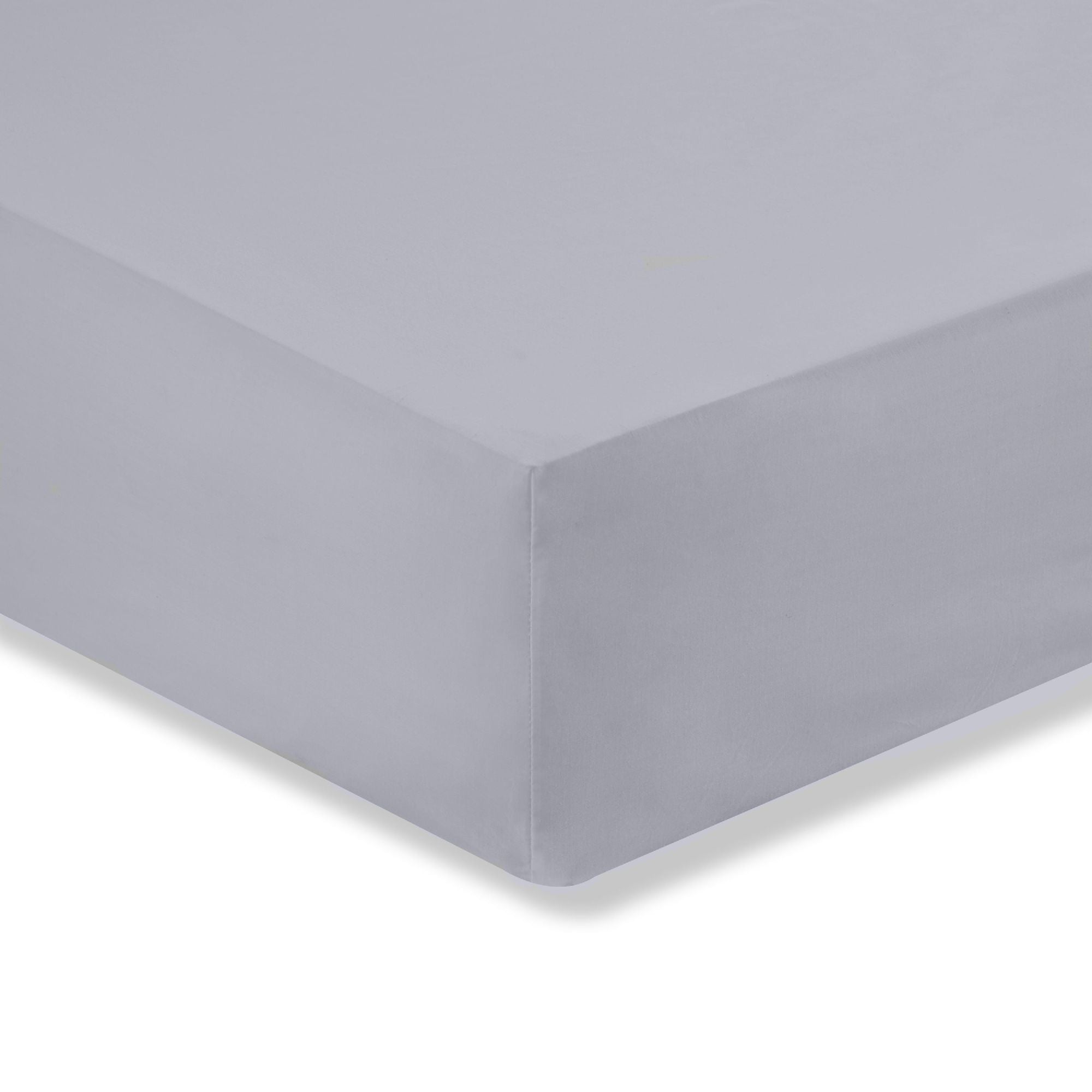 Bianca Grey 200TC 100% Cotton Percale Deep (32cm) Fitted Sheet | Single ...