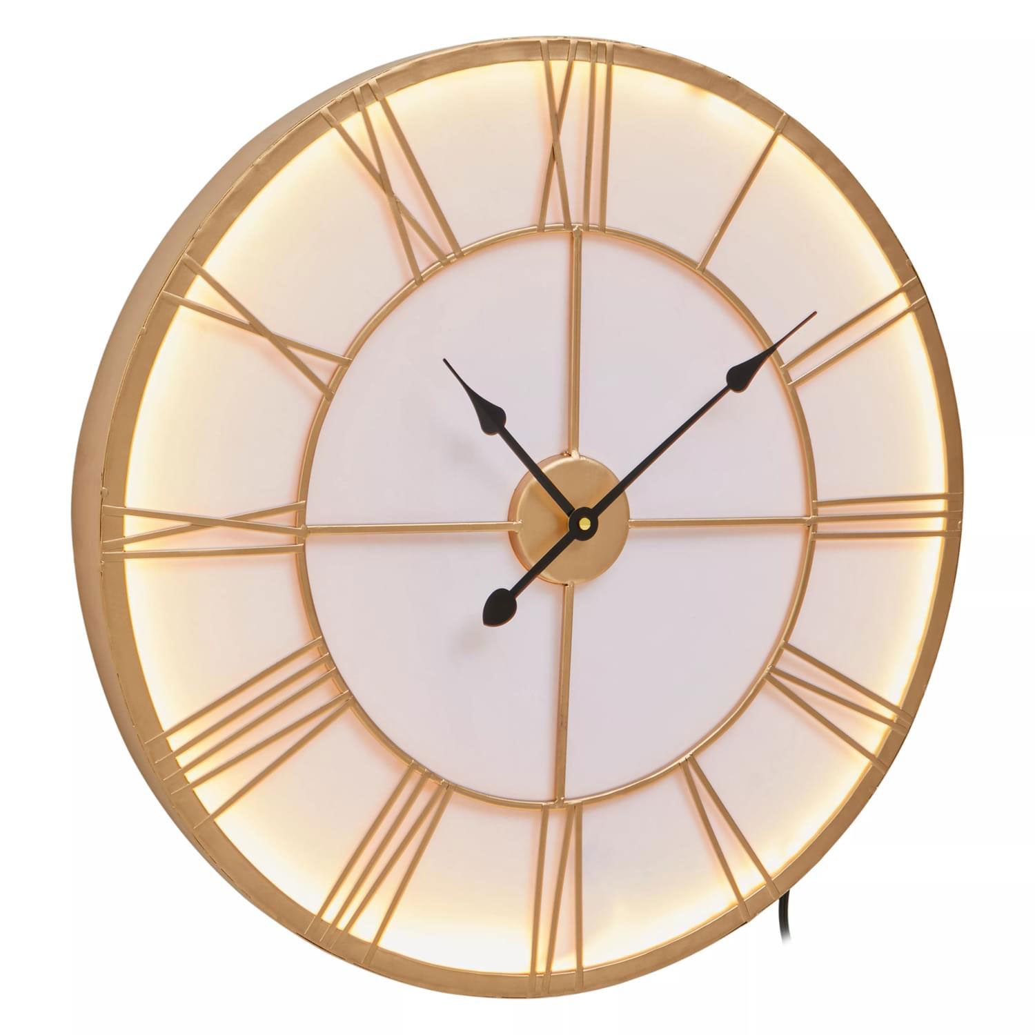 Genova Gold And White LED Wall Clock – Julian Charles Home