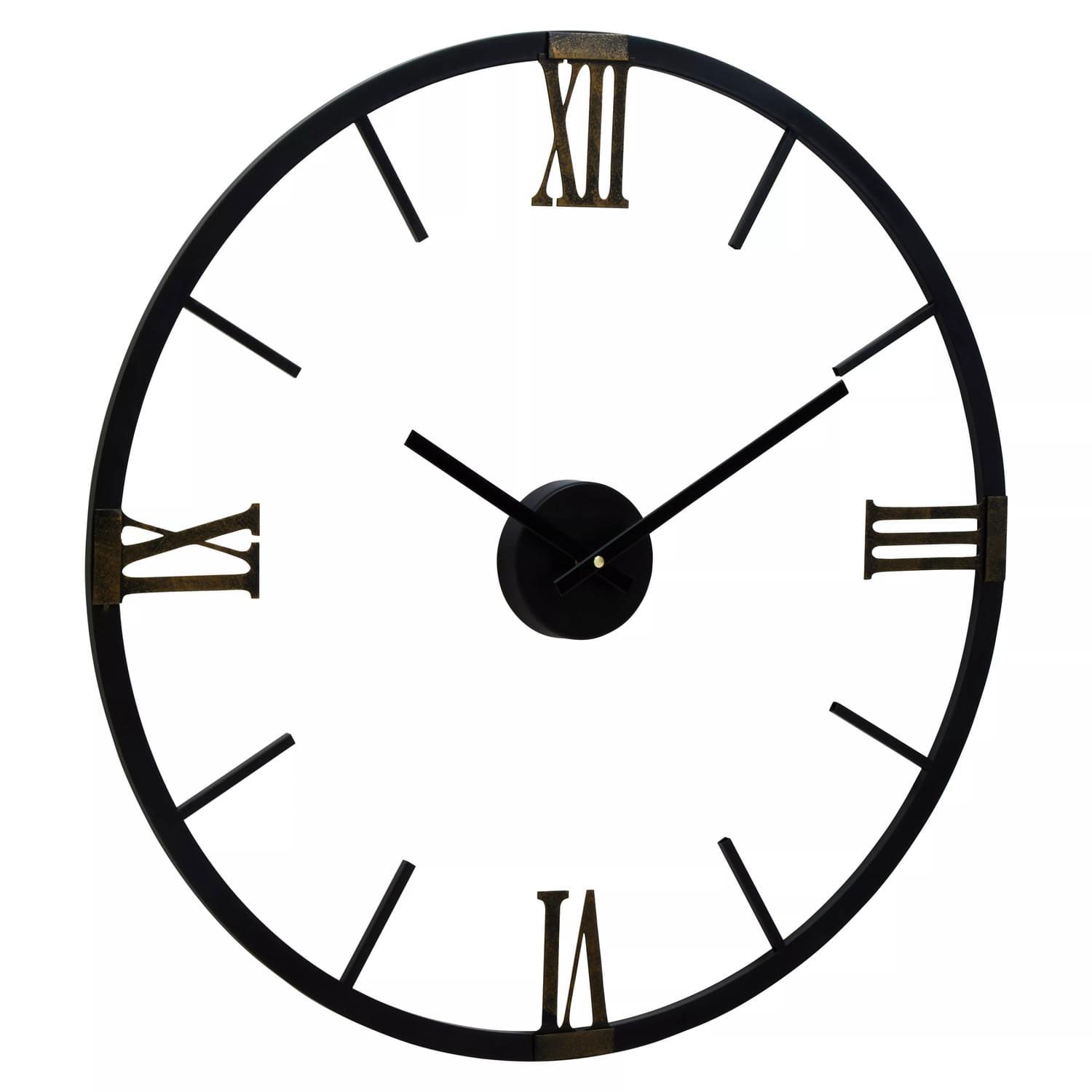 Kent Round Black Metal Wall Clock – Julian Charles Home