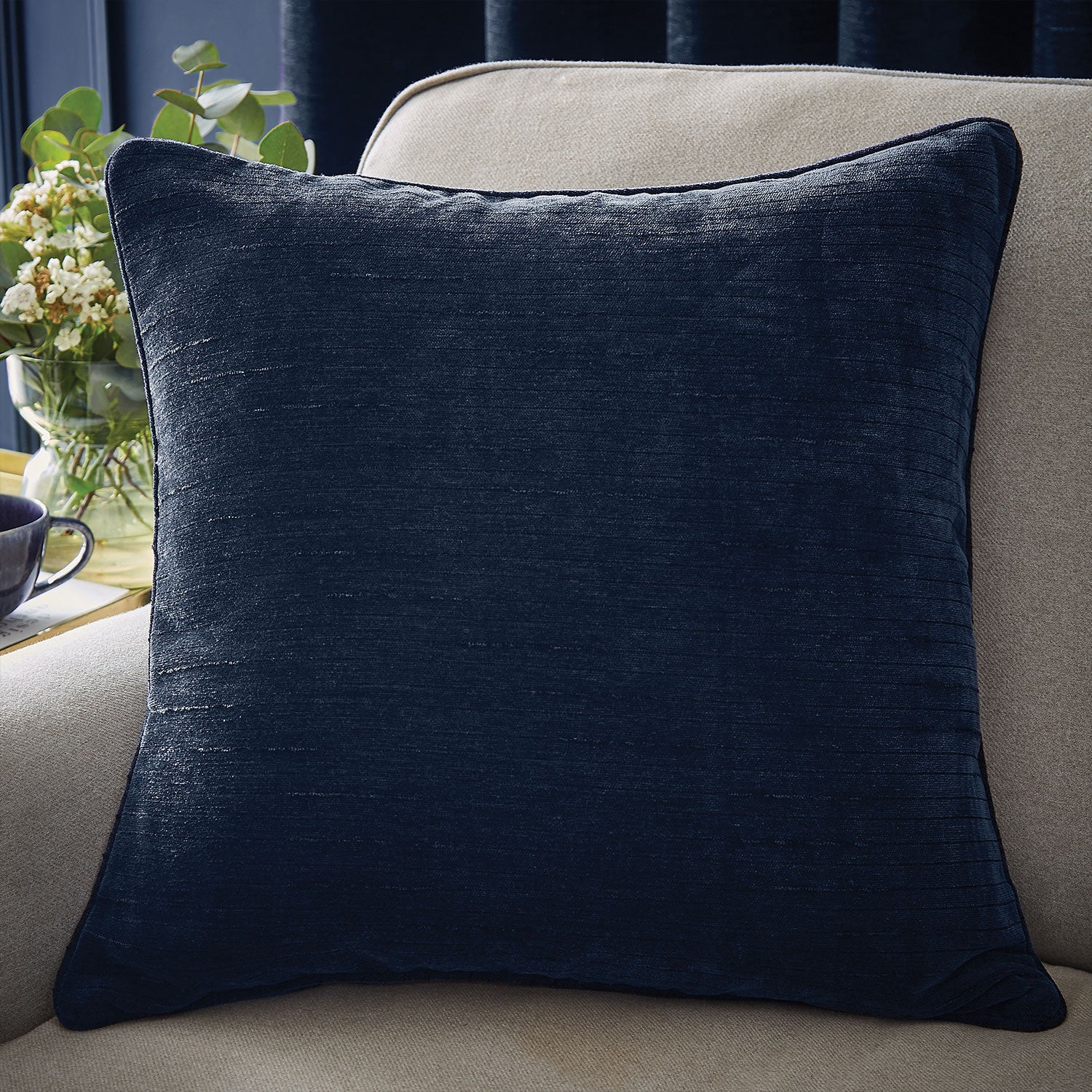 Hyperion Interiors Selene Deep Blue Cushion (55cm x 55cm) – Julian ...