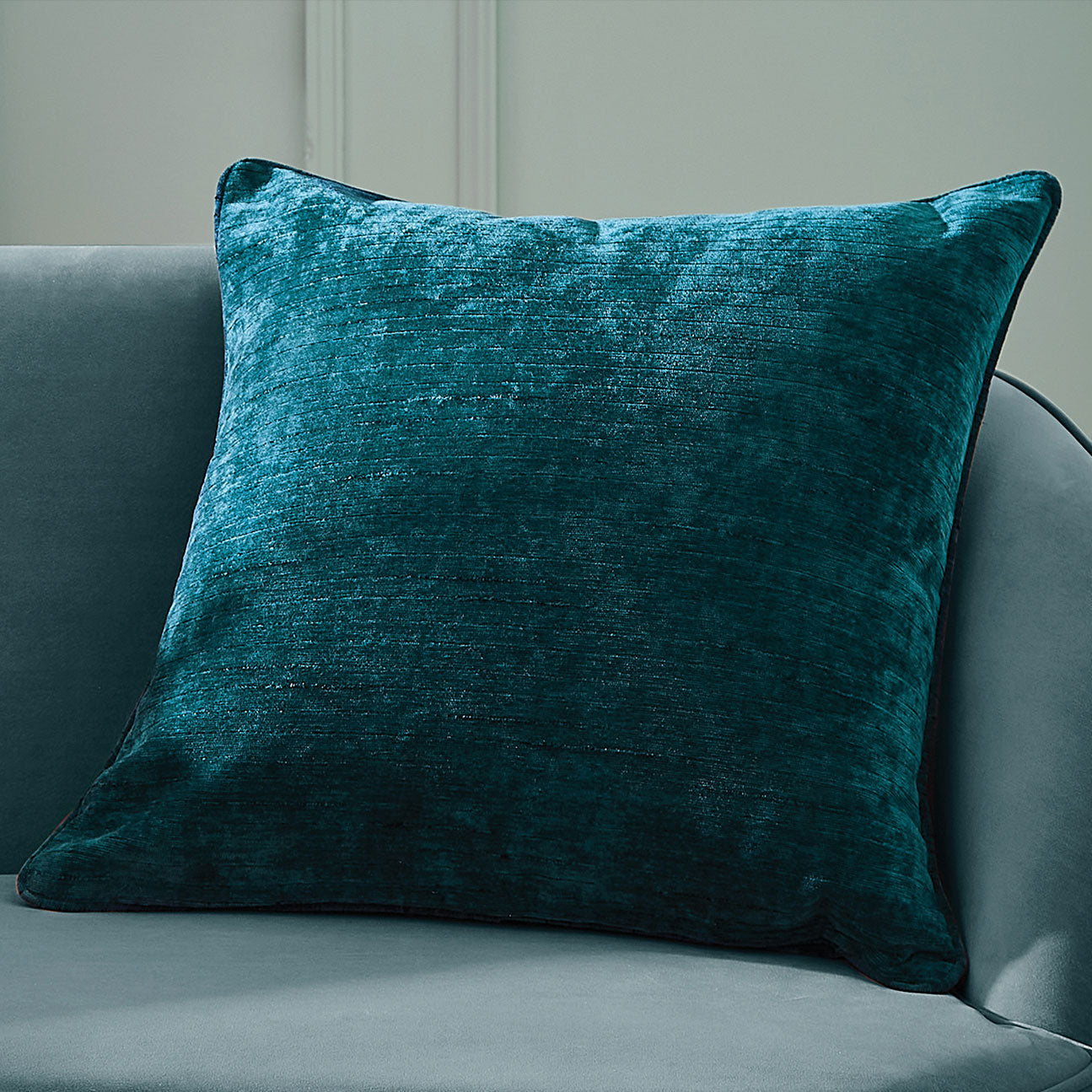 Hyperion Interiors Selene Rich Teal Cushion (55cm x 55cm) – Julian ...