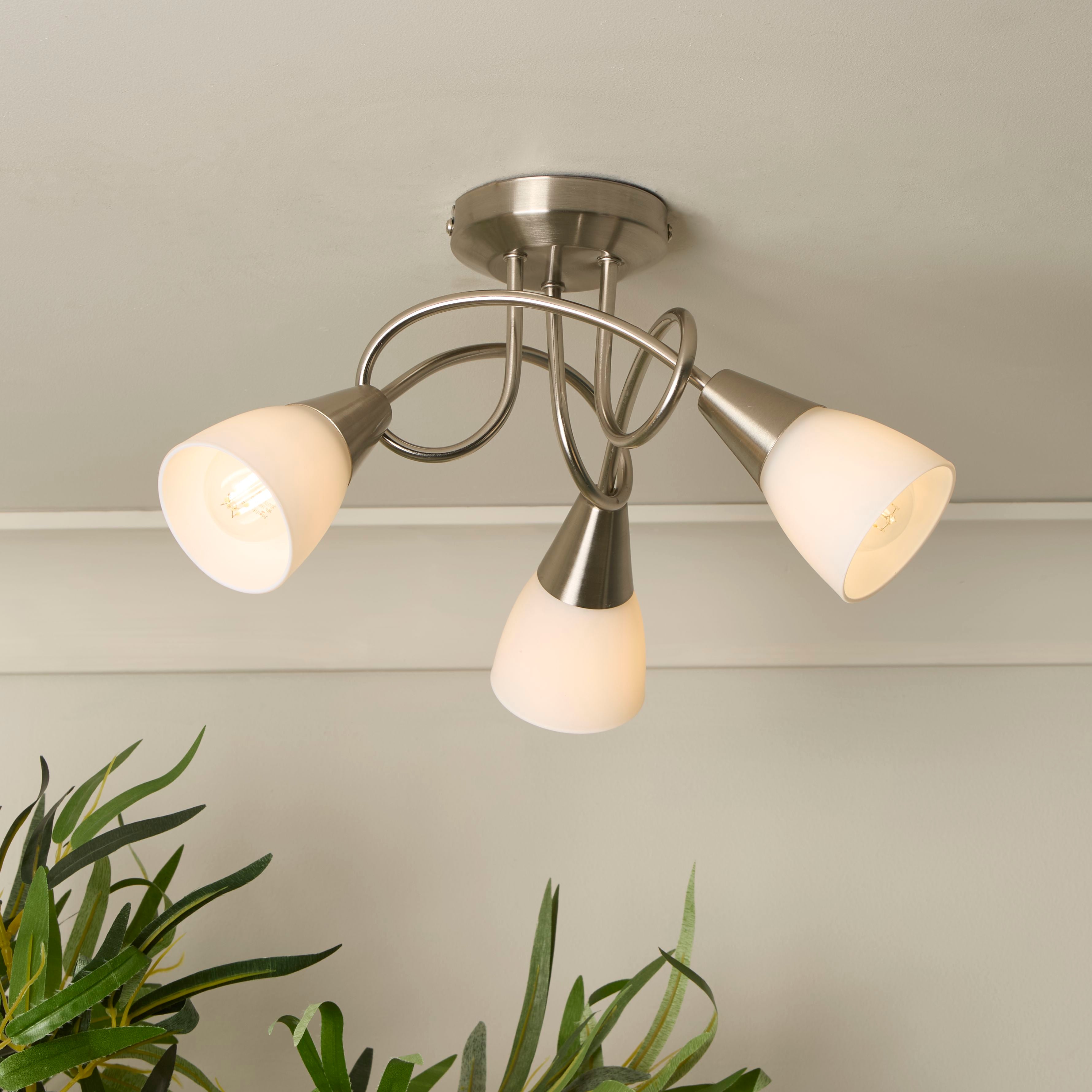 3 Light Satin Silver Ceiling Light – Julian Charles Home