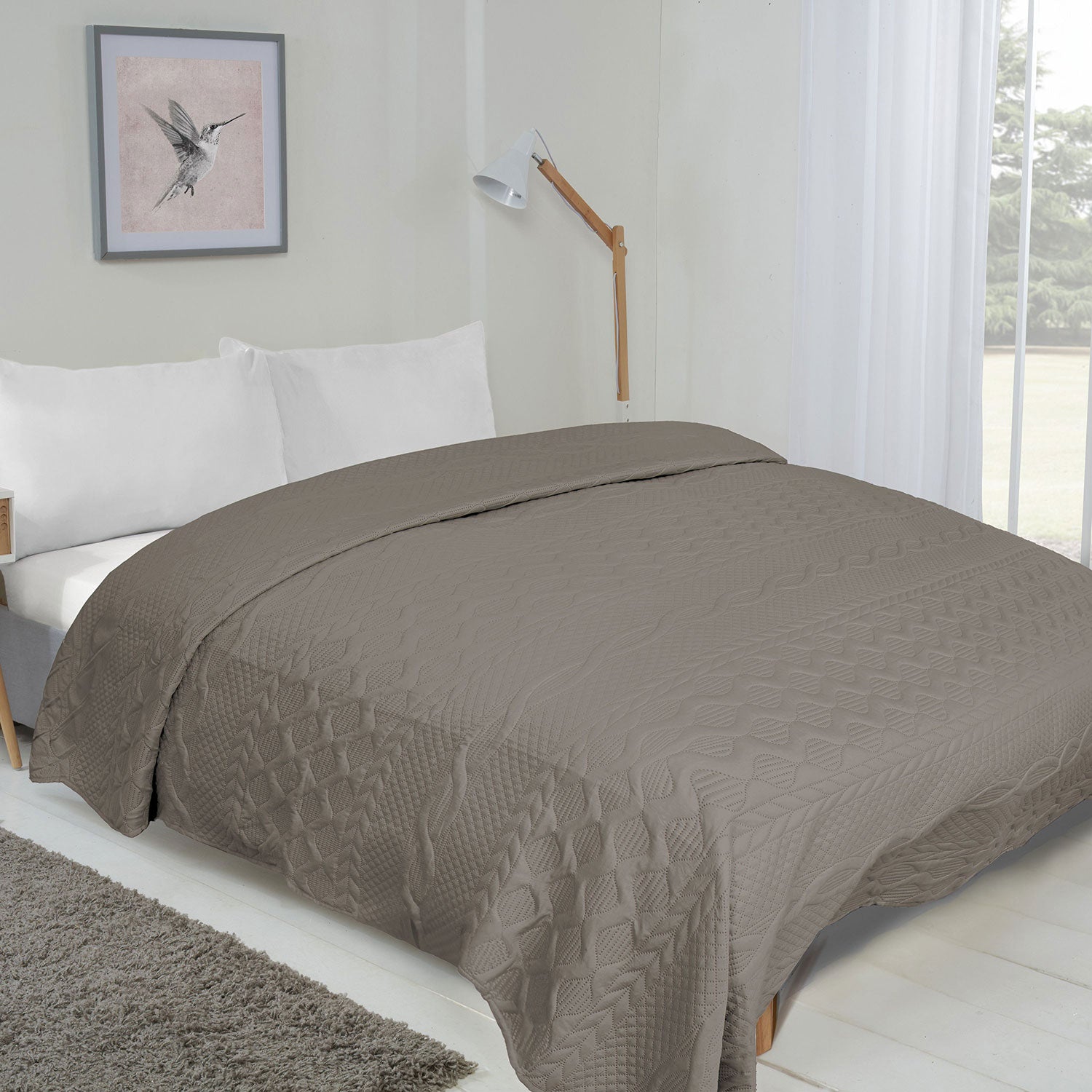 Aran Stone Bedspread – Julian Charles Home