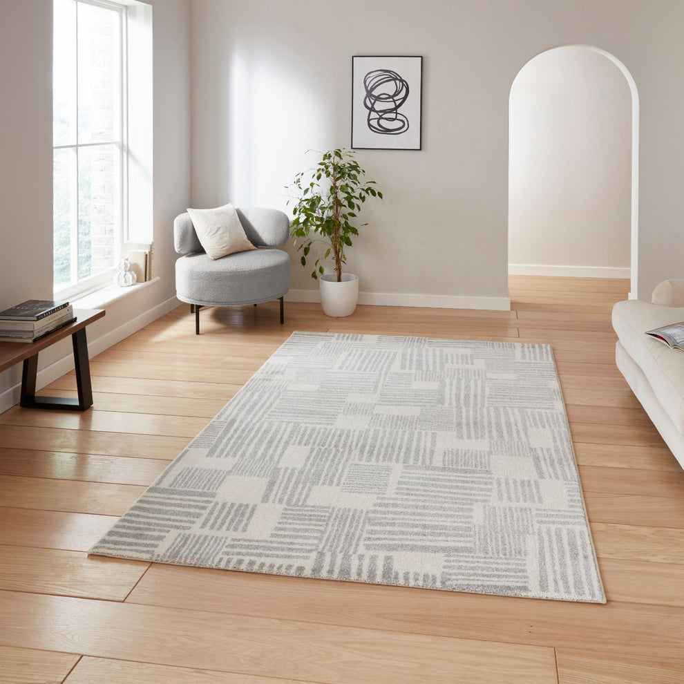 Catherine Lansfield Blocks Grey Rug – Julian Charles Home