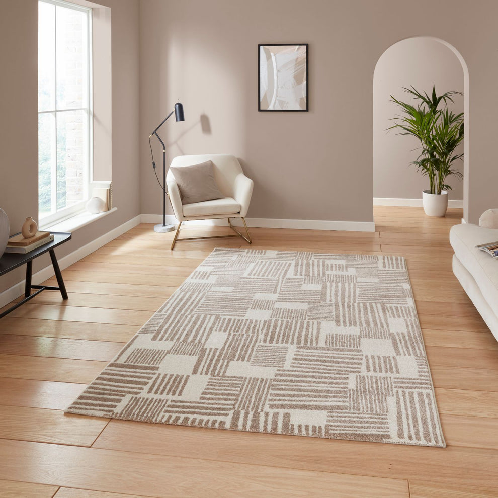 Catherine Lansfield Blocks Natural Rug – Julian Charles Home