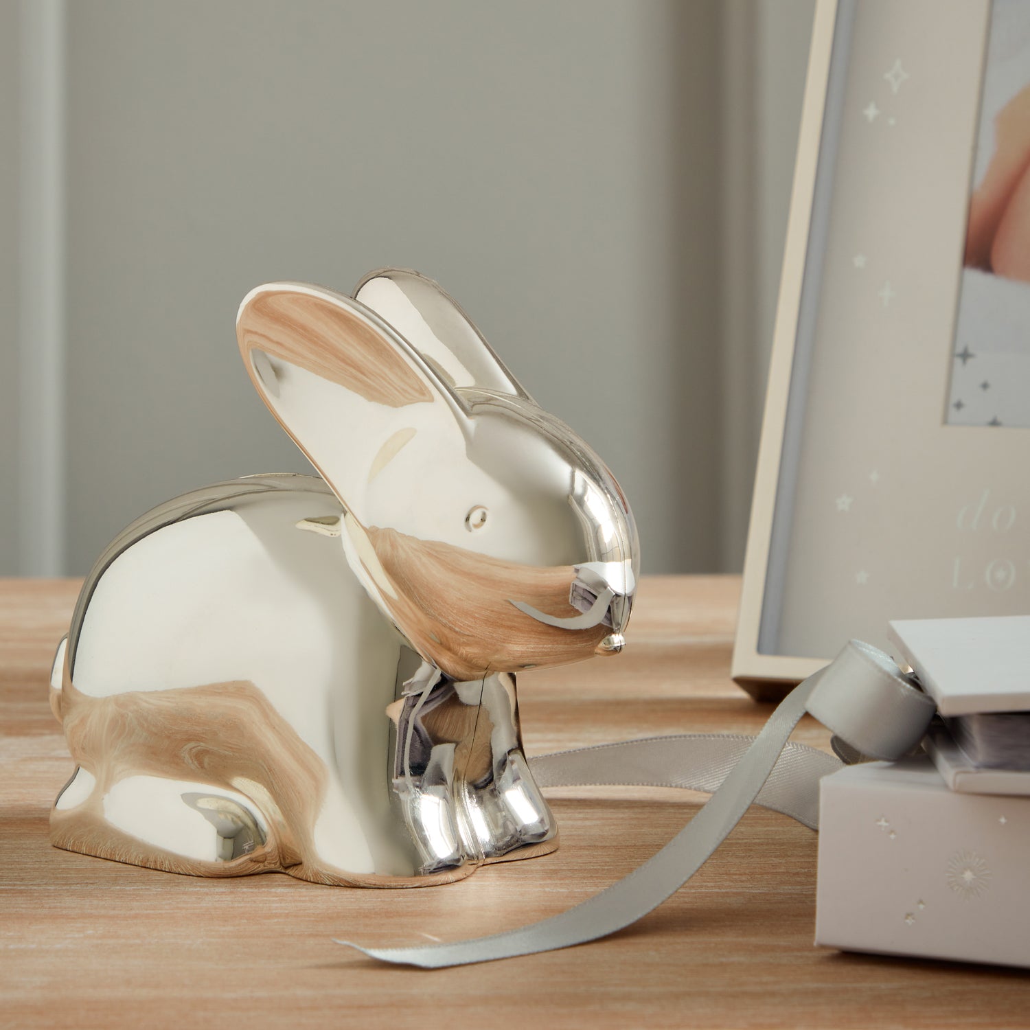 Bambino Silver Plated Rabbit Money Box – Julian Charles Home
