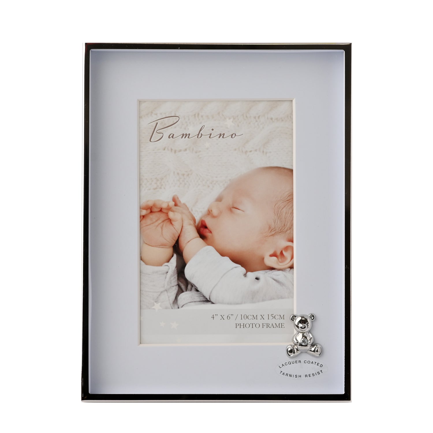 Bambino Teddy Silver with Blue Mount Frame Photo Frame (4"x6") – Julian ...