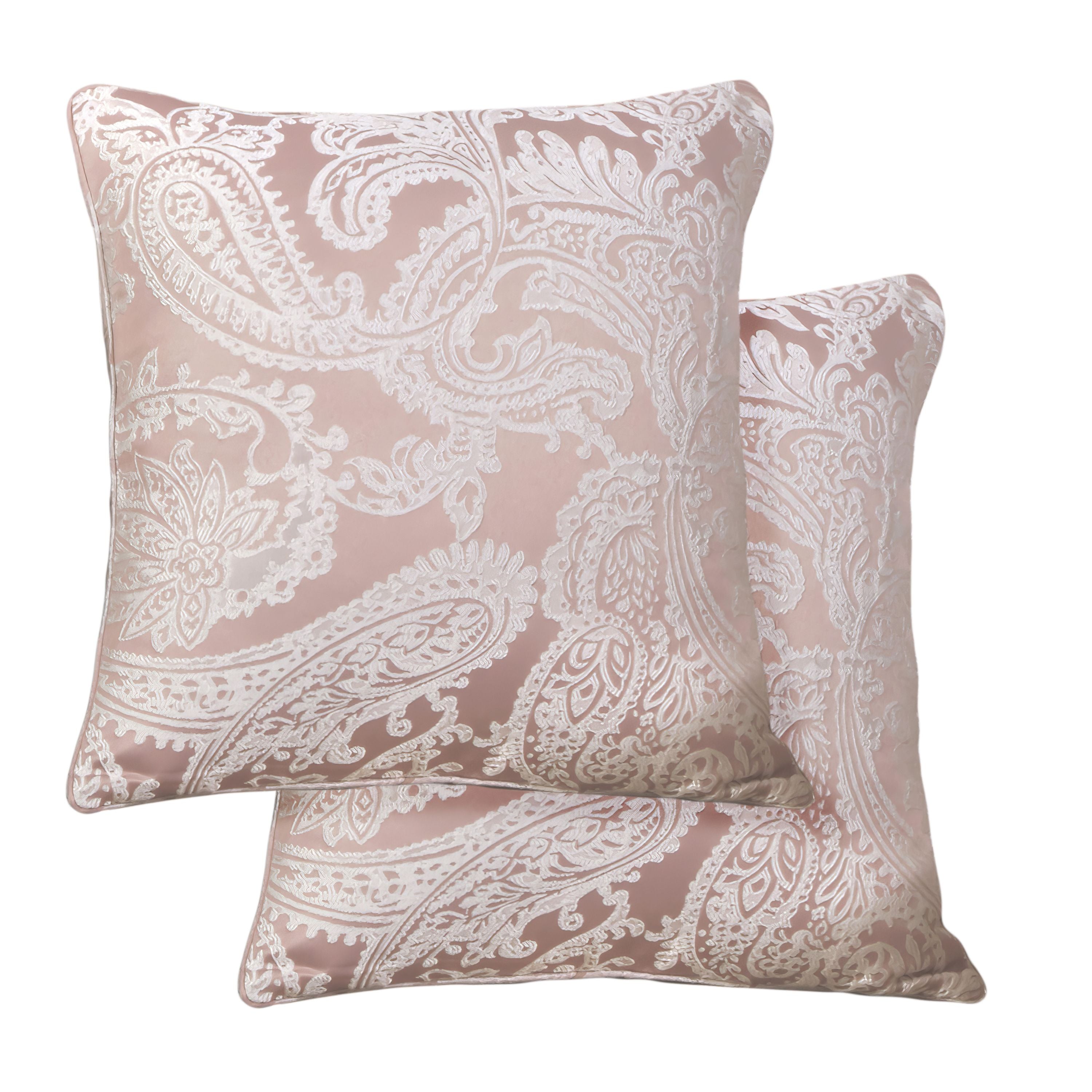 Duchess Blush Pink Jacquard Cushion Cover Pair (43cm x 43cm) – Julian ...