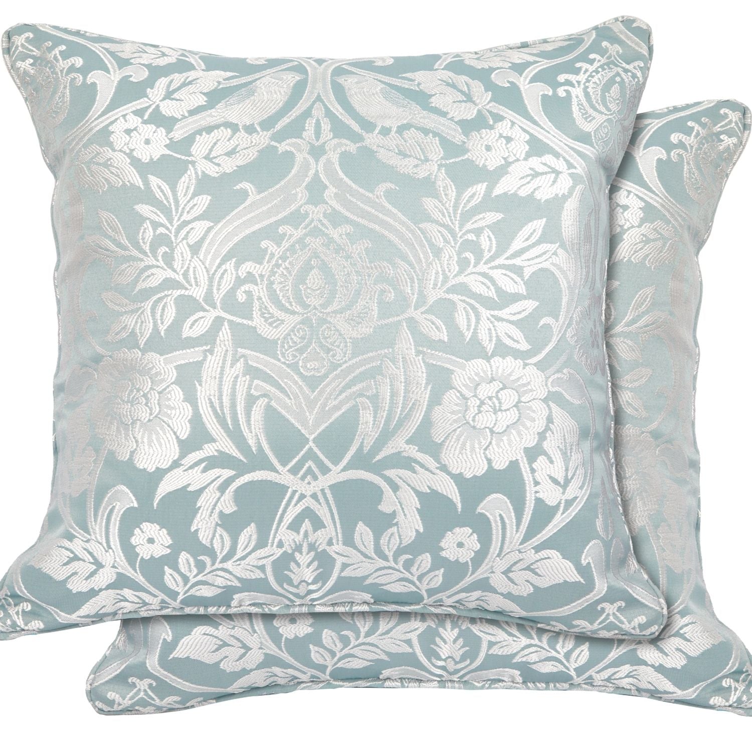 Eden Jacquard Duck Egg Cushion Cover Pair (43cm x 43cm) – Julian ...