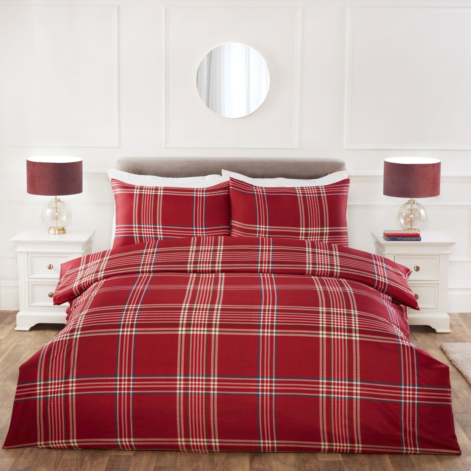 Morgan Red Check Super Soft Duvet Set – Julian Charles Home