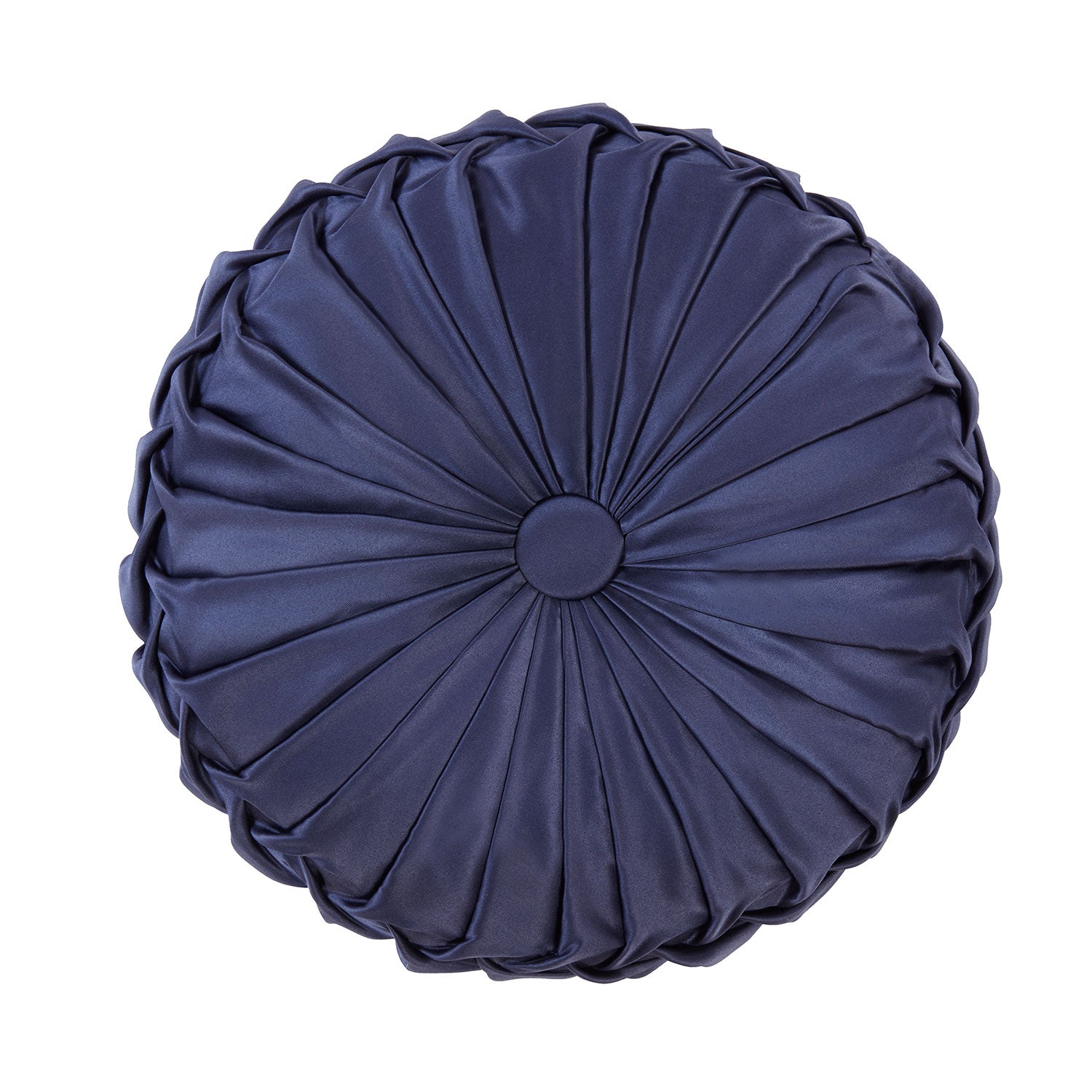 Regency Navy Rouched Round Cushion (30cm Diameter) – Julian Charles Home