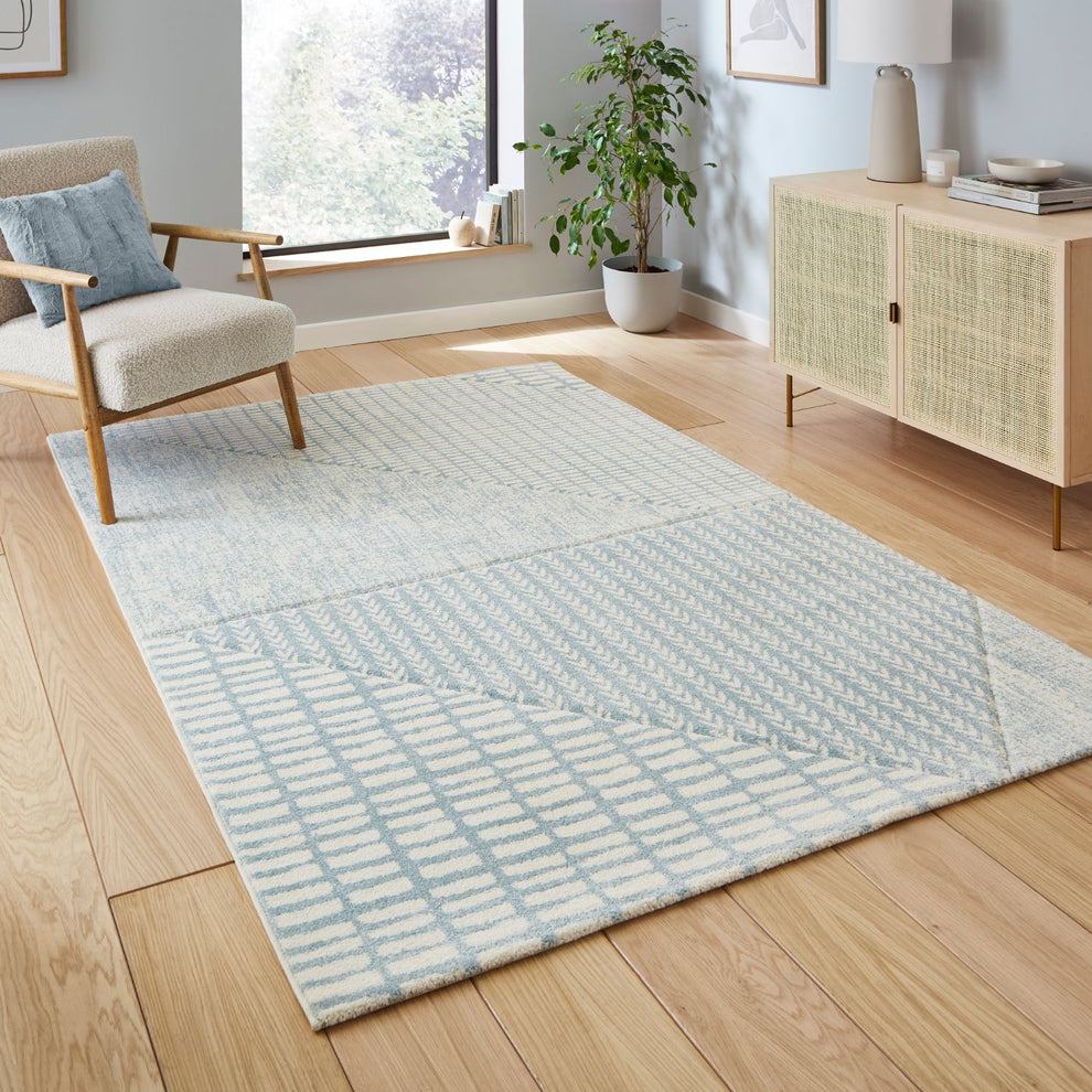 Catherine Lansfield Larsson Blue Rug – Julian Charles Home