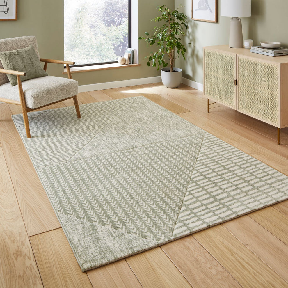 Catherine Lansfield Larsson Sage Green Rug – Julian Charles Home