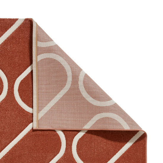 Catherine Lansfield Linear Curve Terracotta Rug – Julian Charles Home