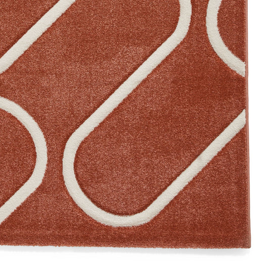 Catherine Lansfield Linear Curve Terracotta Rug – Julian Charles Home