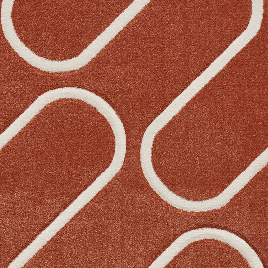 Catherine Lansfield Linear Curve Terracotta Rug – Julian Charles Home