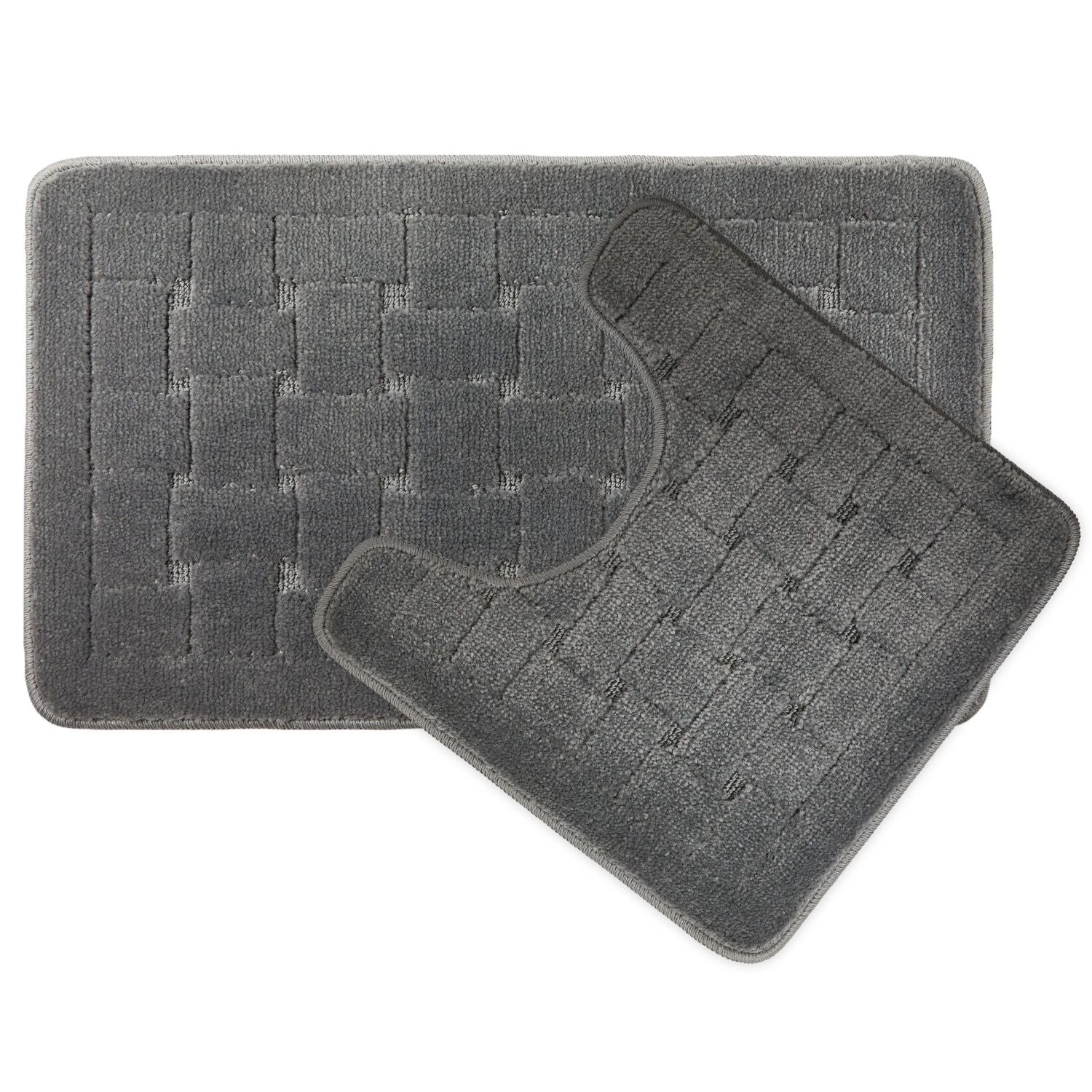 Orkney Grey Crosshatch 2 Piece Bath Mat Set – Julian Charles Home
