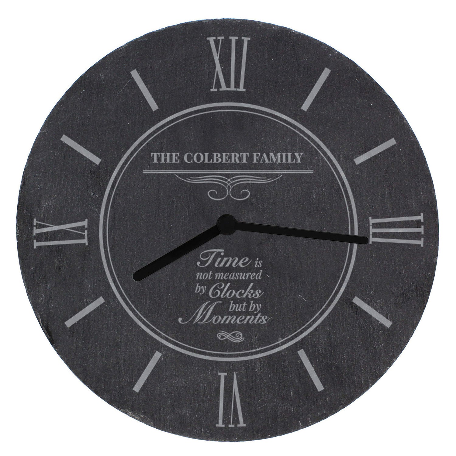 Personalised Rustic Slate Wall Clock – Julian Charles Home