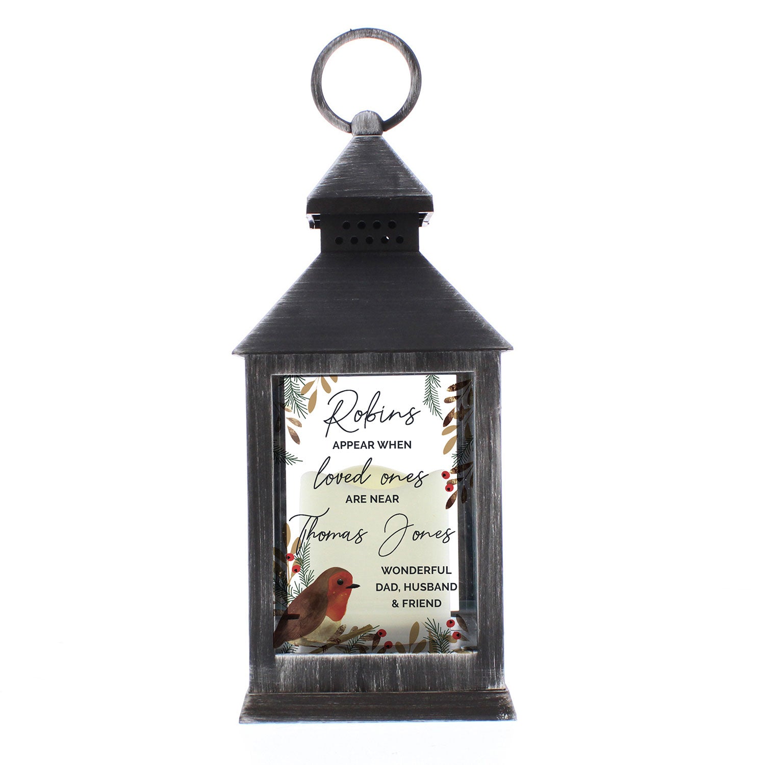 Personalised Robin Black Lantern – Julian Charles Home