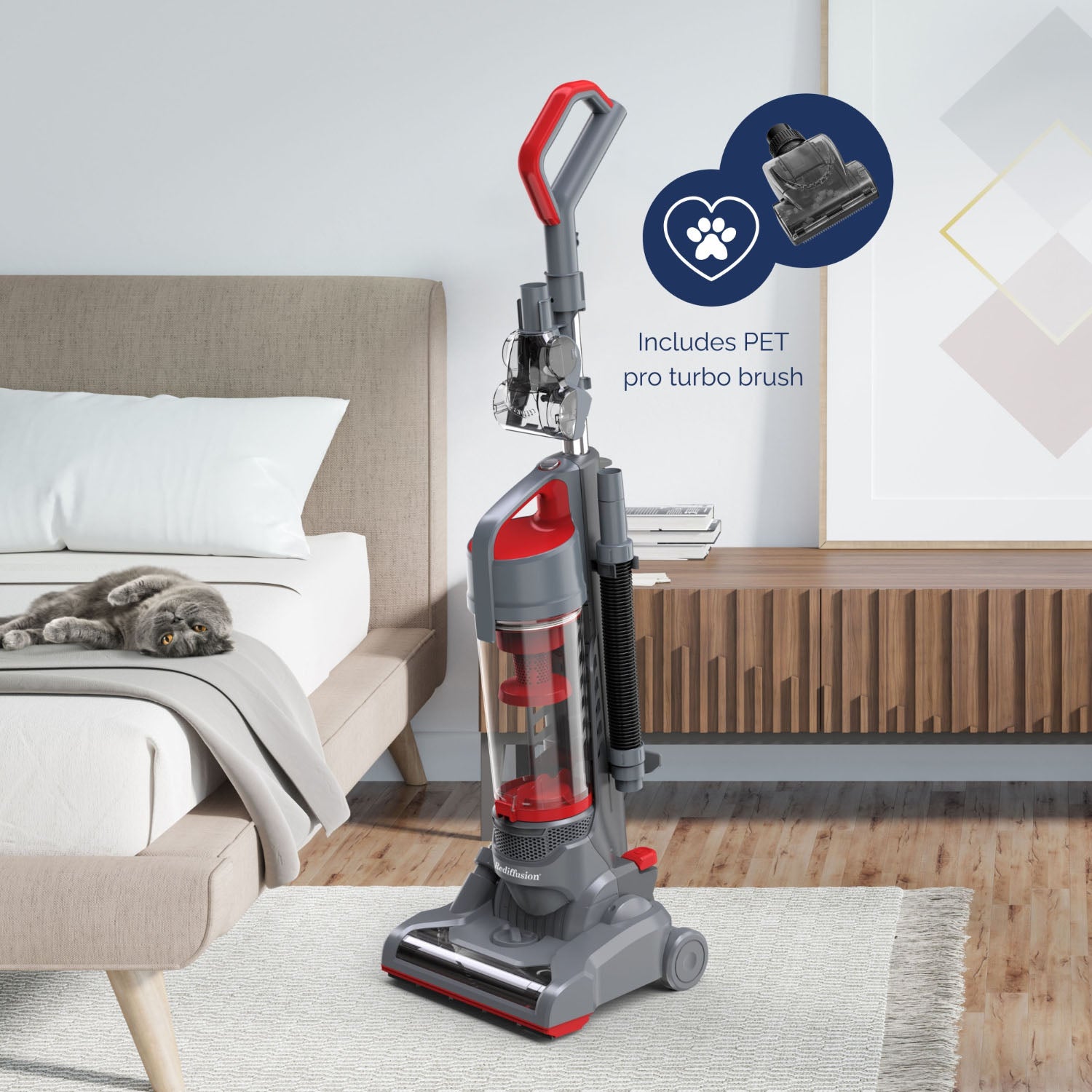 Rediffusion Upright Red Vacuum Cleaner Pet Pro | Julian Charles