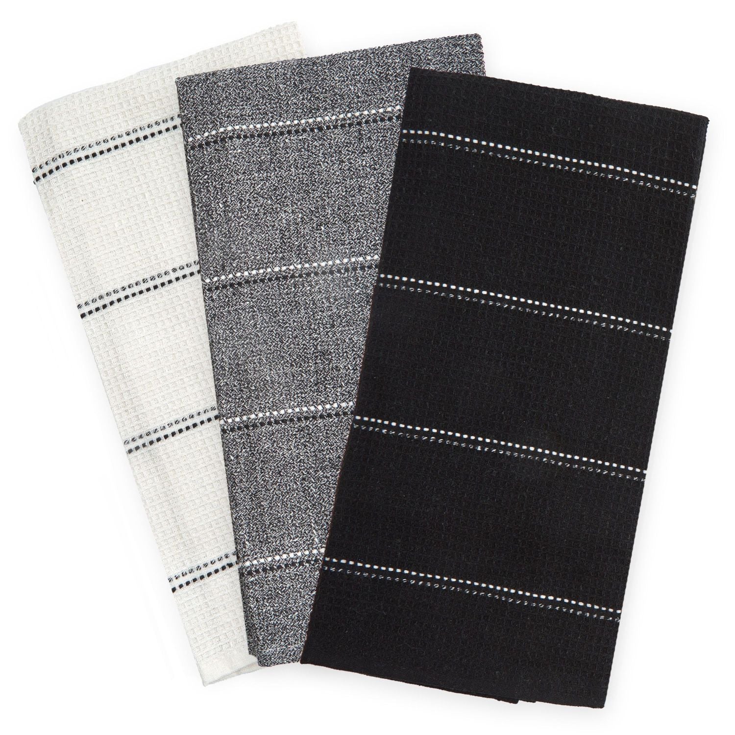 Utopia Black 3 Pack Kitchen Tea Towel Set – Julian Charles Home