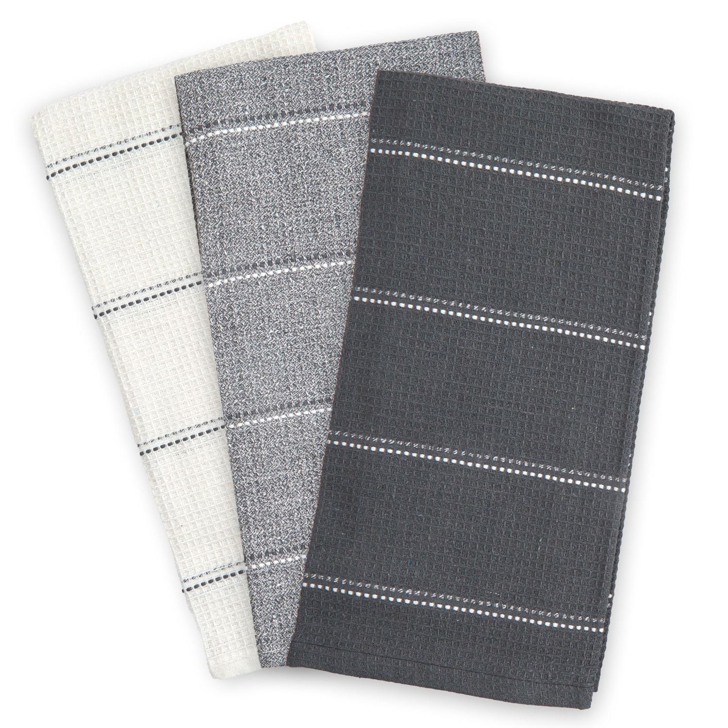Utopia Grey 3 Pack Kitchen Tea Towel Set – Julian Charles Home
