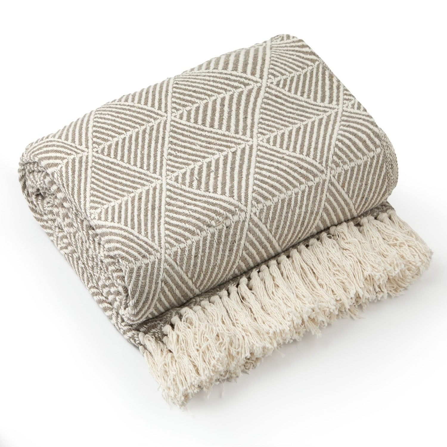 Zahra Natural Scandi Woven Recycled Cotton Throw – Julian Charles Home