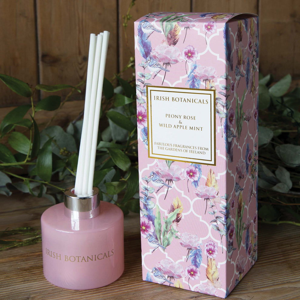 Irish Botanicals Peony Rose and Wild Apple Mint 120ml Diffuser – Julian ...