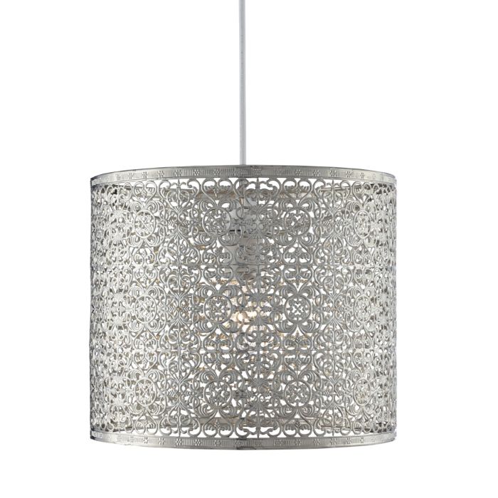 Chrome Metal Fretwork Pattern Ceiling Shade – Julian Charles Home