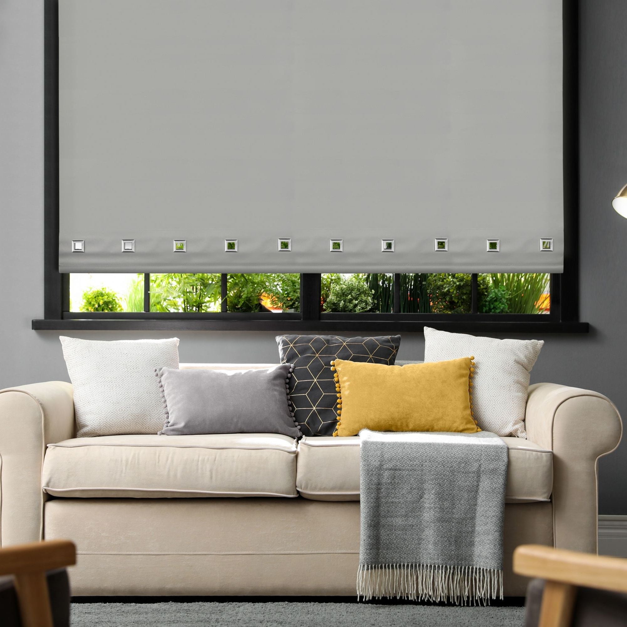 Grey Square Eyelet Roller Blind – Julian Charles Home