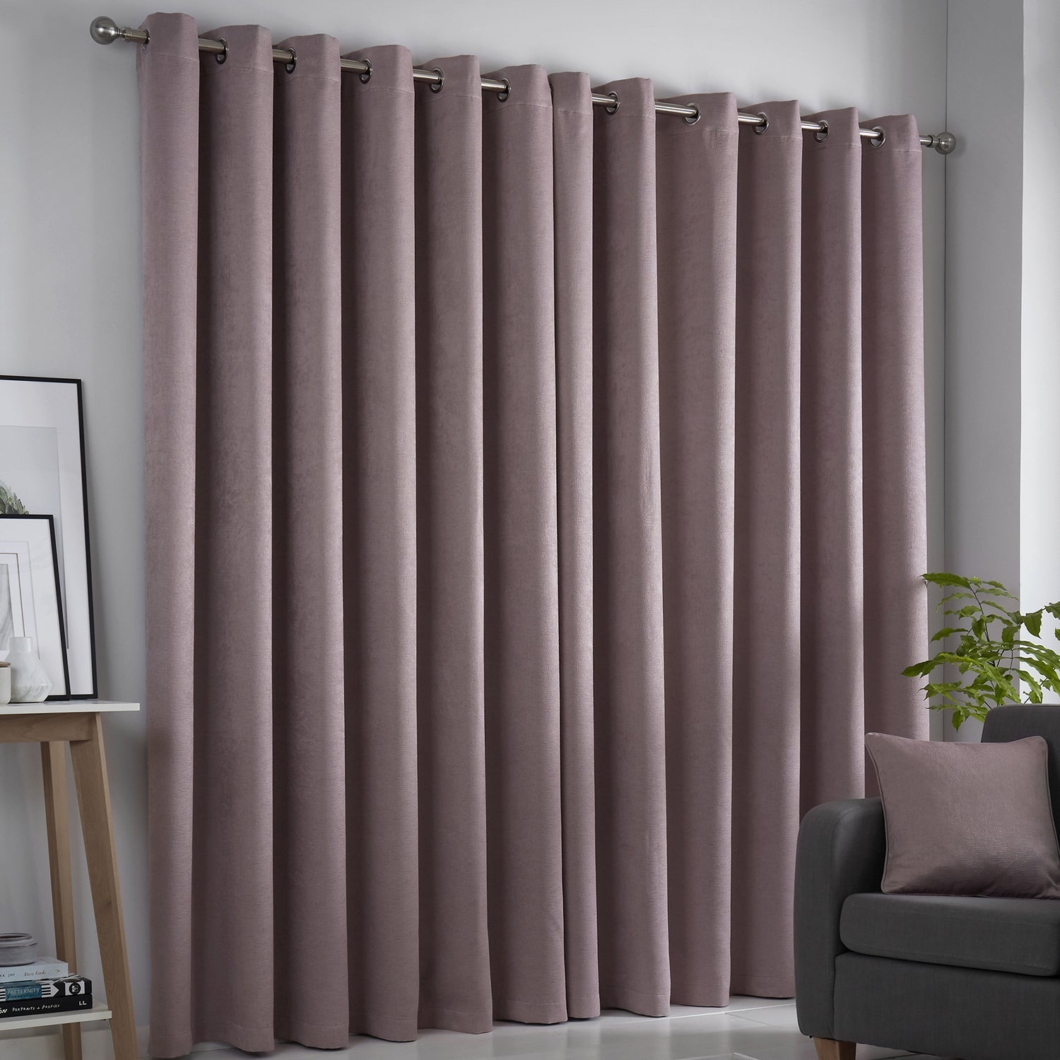 Strata Pink Dim Out Eyelet Curtains – Julian Charles Home